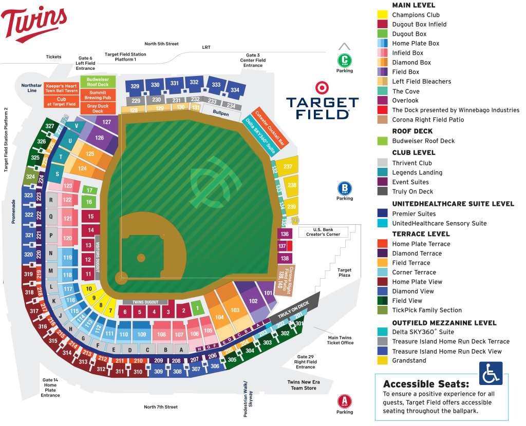 Target Field Seating Map | Minnesota Twins