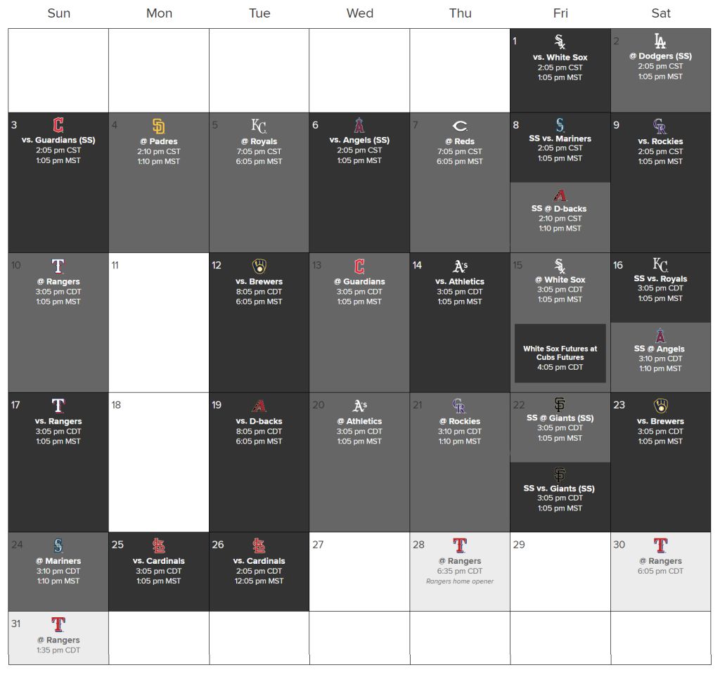 Spring Training Schedule | Sloan Park | Chicago Cubs