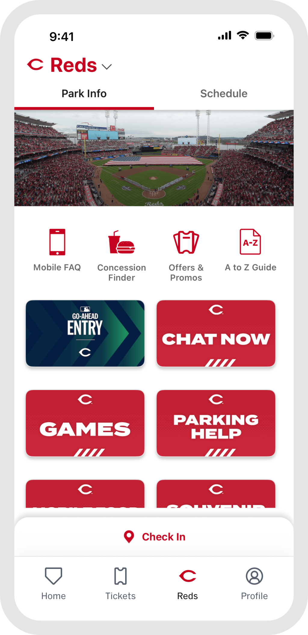 MLB Ballpark App | Cincinnati Reds