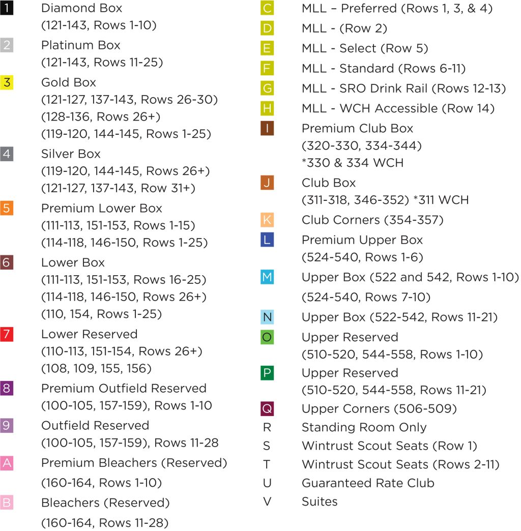 Seat Map | Guaranteed Rate Field | Chicago White Sox