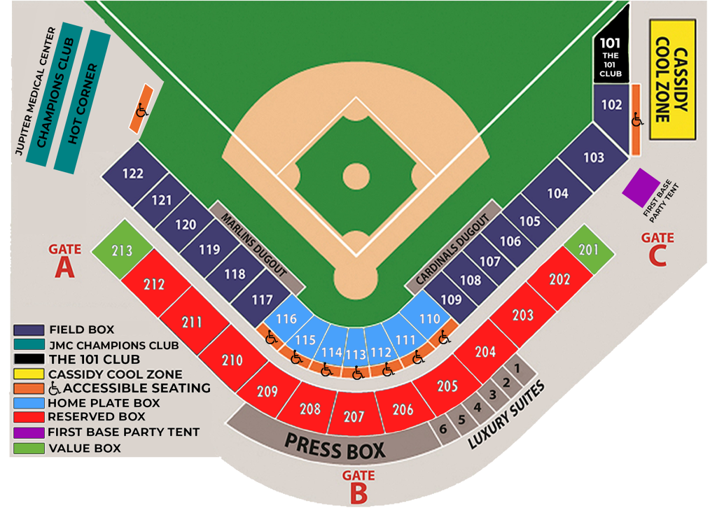 Seat Map | Roger Dean Chevrolet Stadium | MLB.com