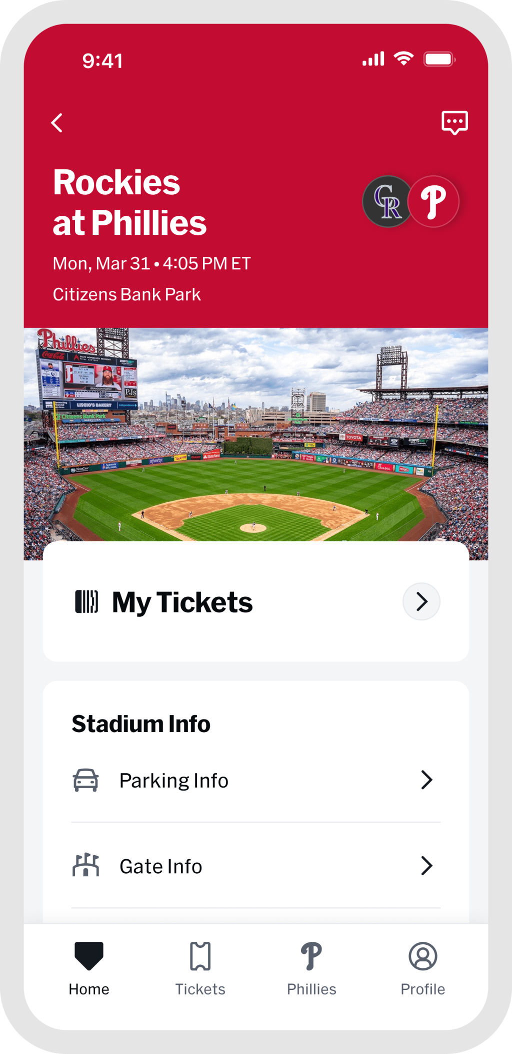 MLB Ballpark App | Philadelphia Phillies