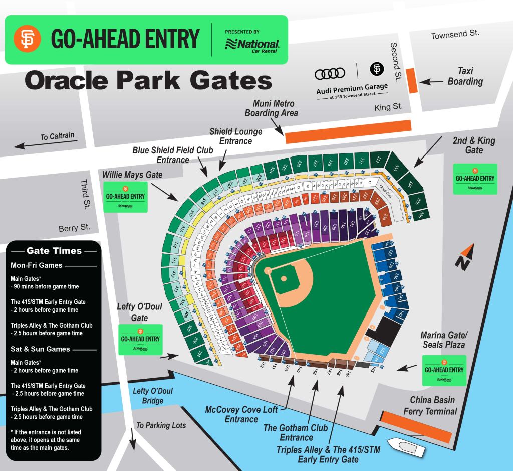 Oracle Park Gate Map | San Francisco Giants
