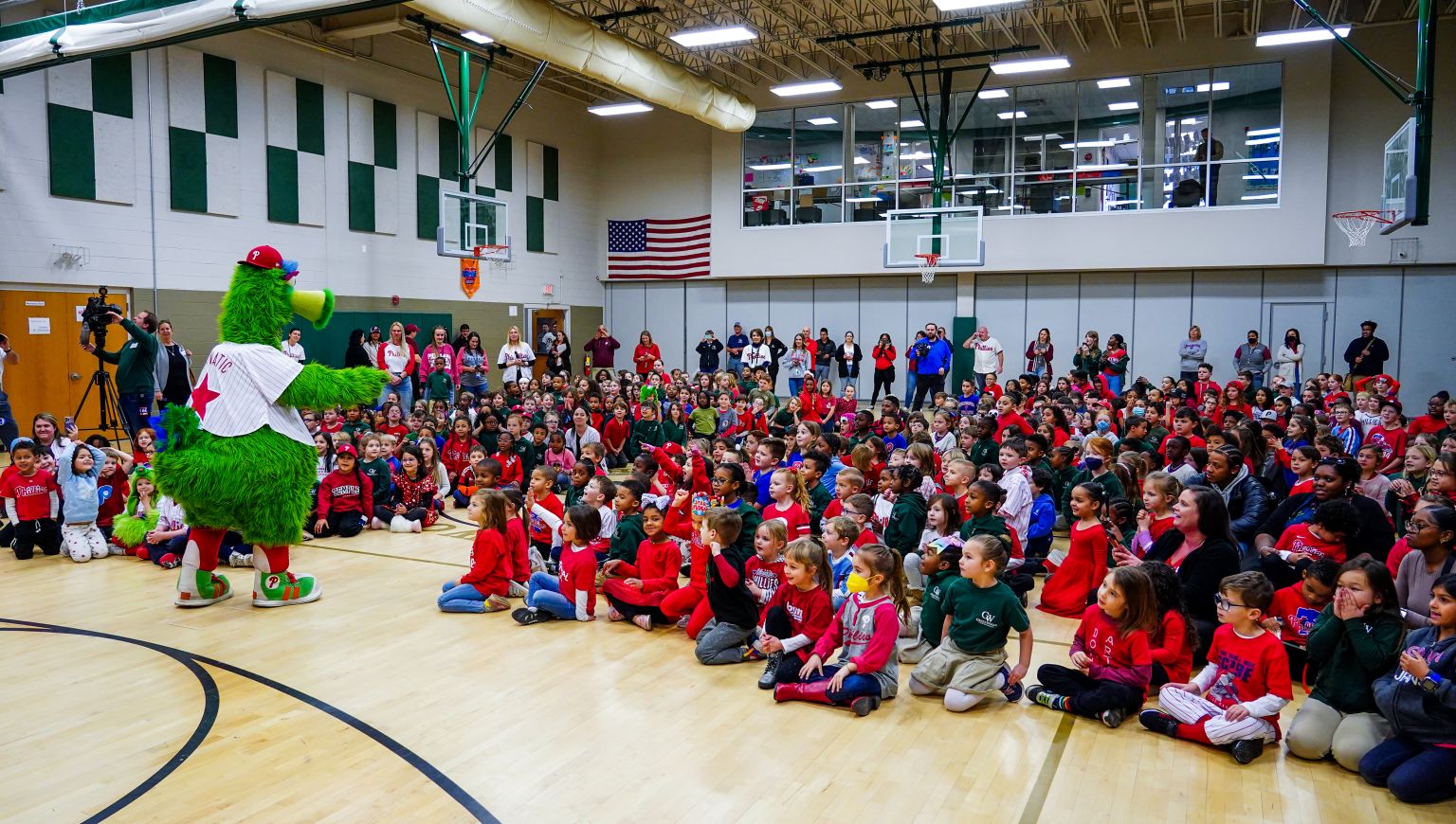 Phillies Winter Tour: Phanatic About Reading School Assembly ...