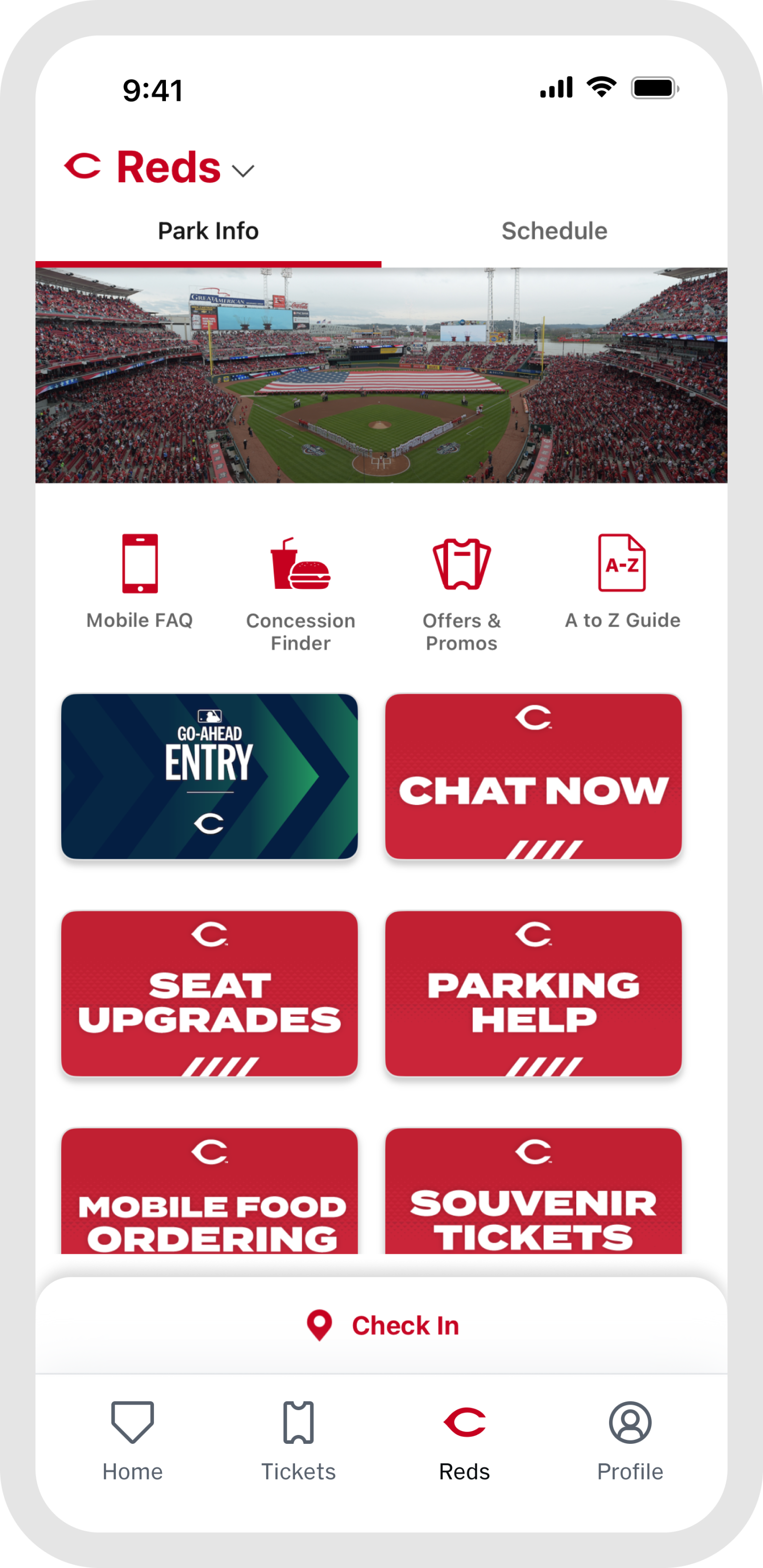 MLB Ballpark App | Cincinnati Reds