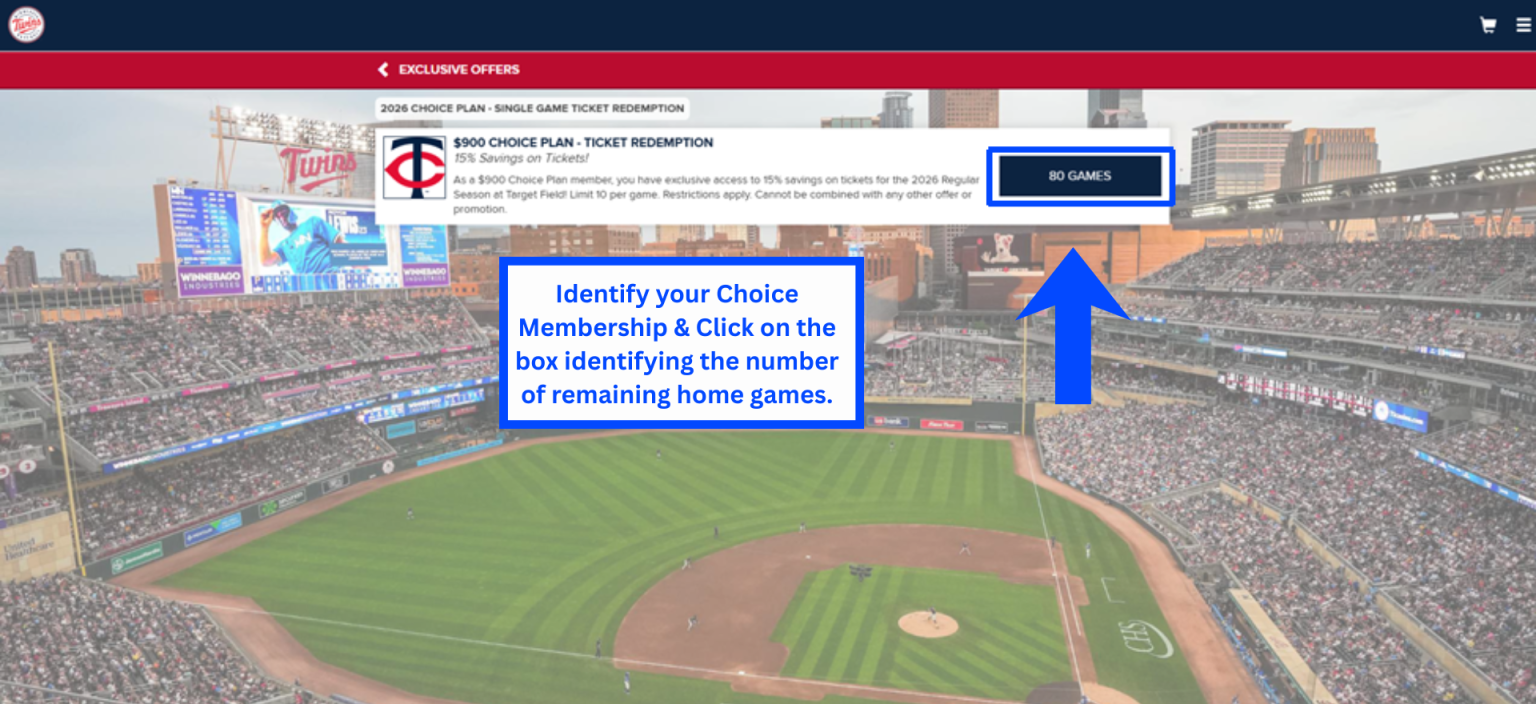 Choice Membership on Desktop | Minnesota Twins