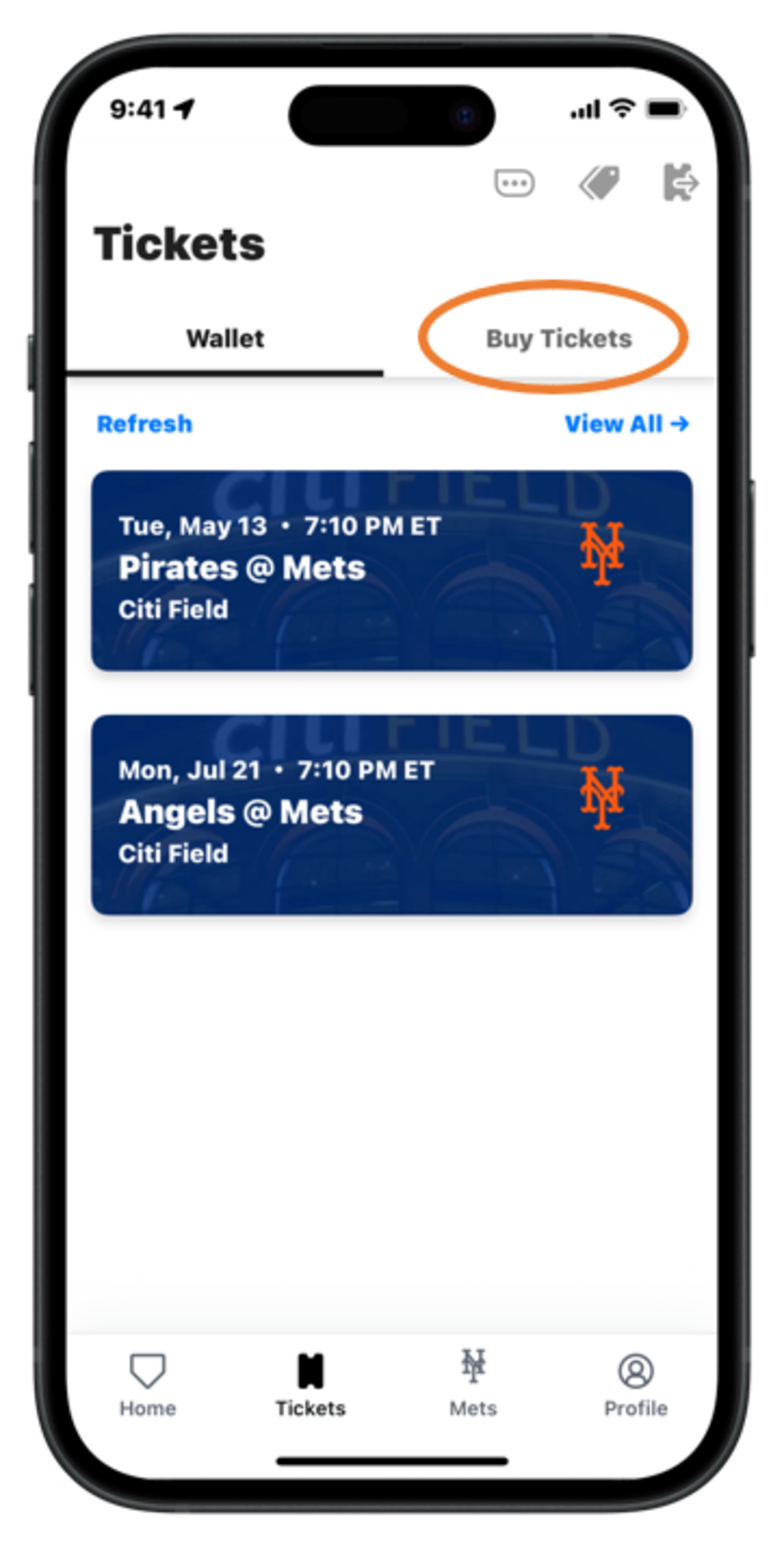 Digital Tickets | Login | New York Mets