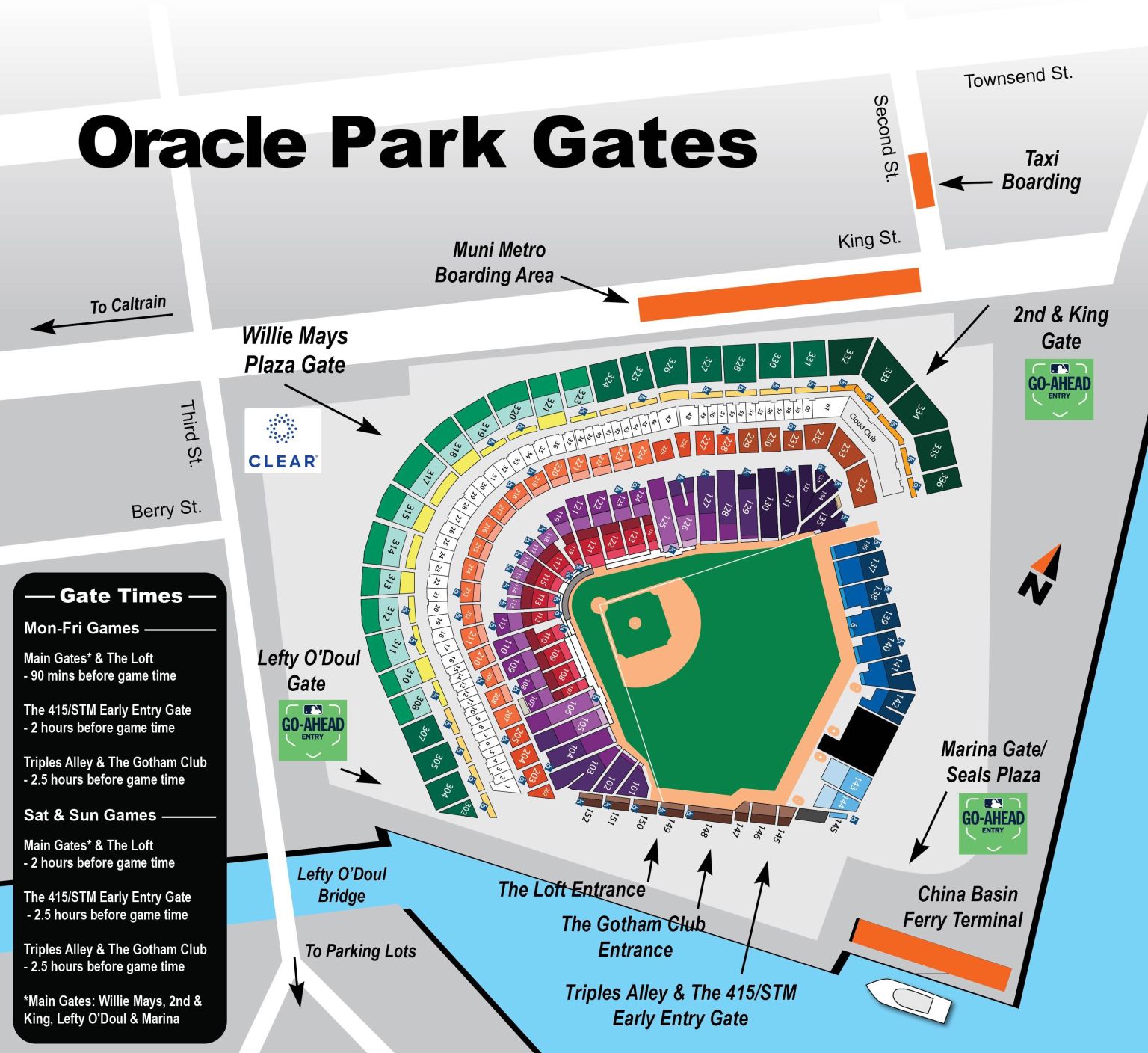 Oracle Park Gate Map | San Francisco Giants