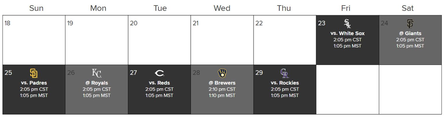 Spring Training Schedule | Sloan Park | Chicago Cubs