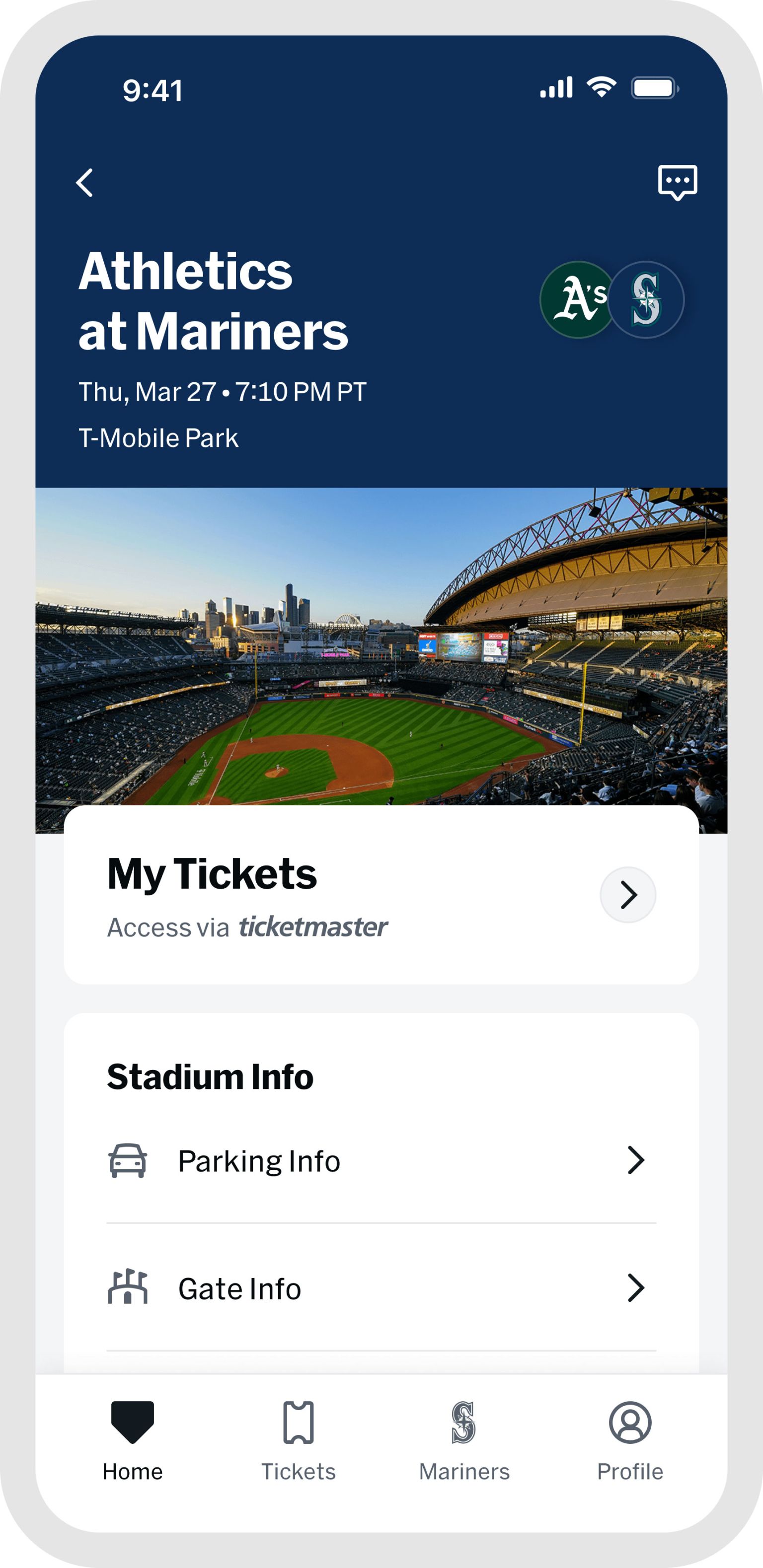 MLB Ballpark App | Seattle Mariners