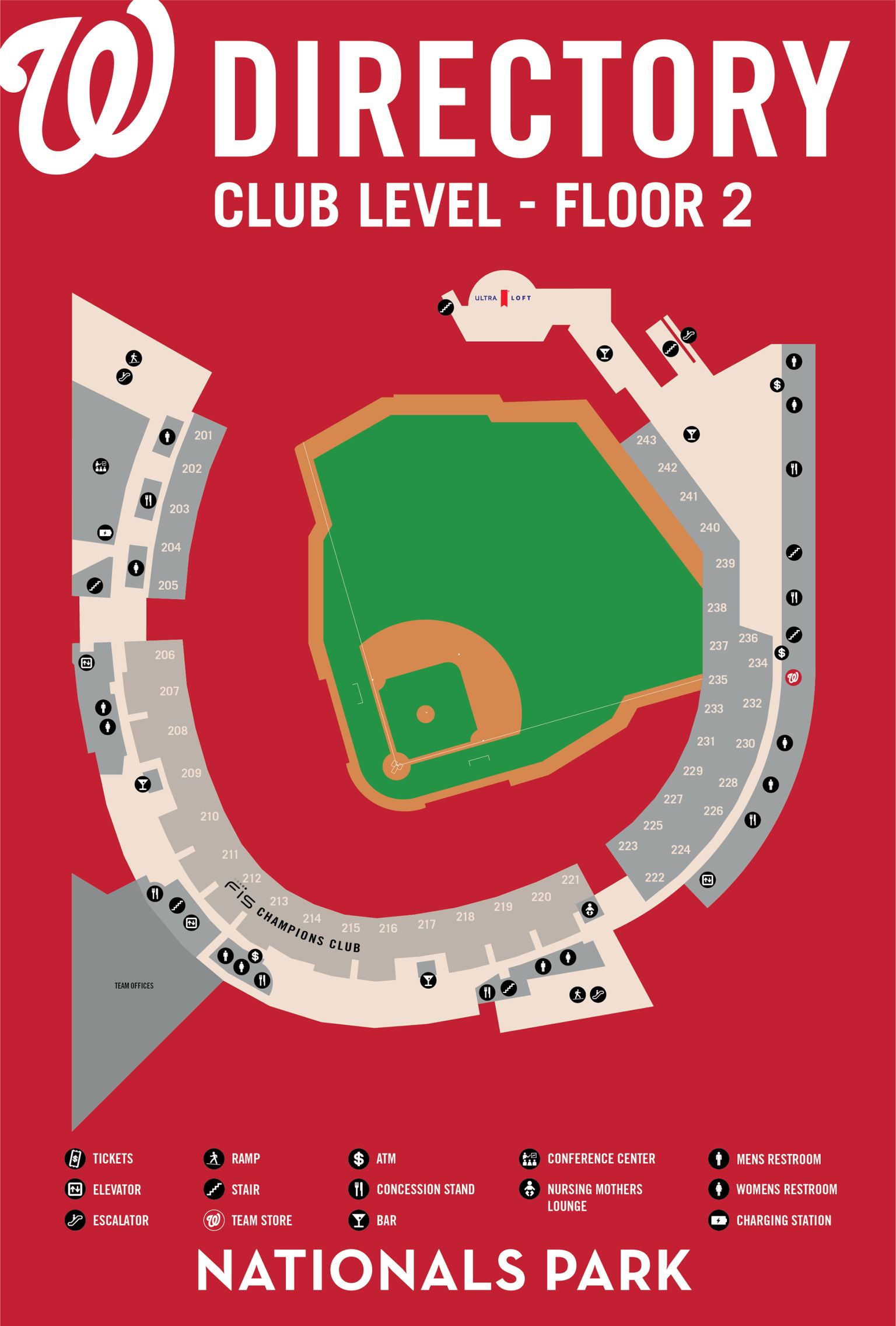 Nationals Park Directory Maps | Washington Nationals