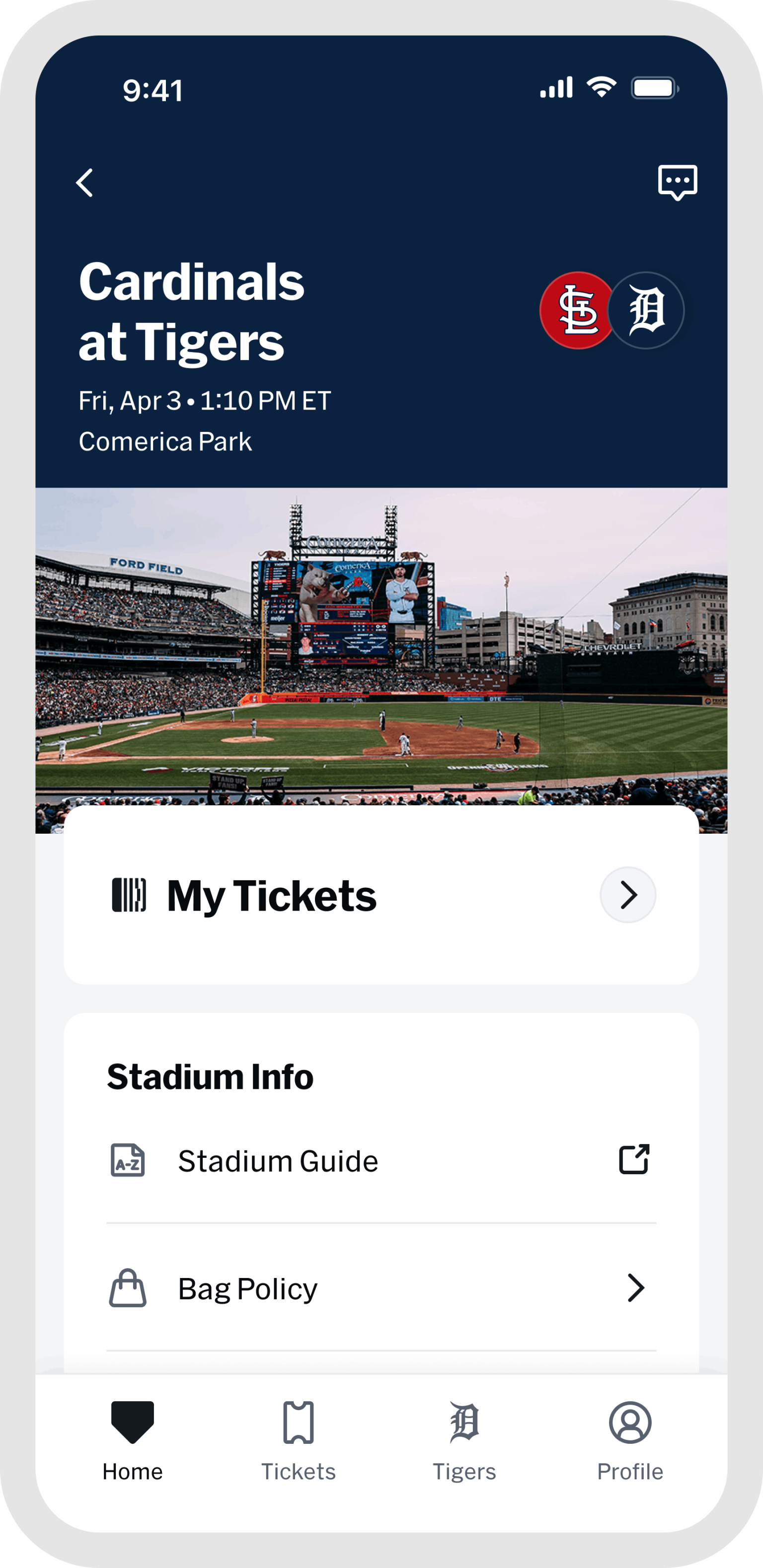 MLB Ballpark App | Detroit Tigers