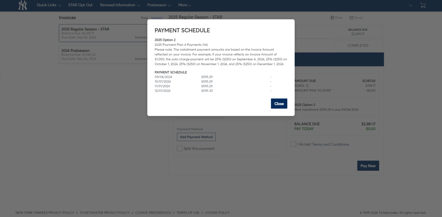 Invoice Payment Process | New York Yankees