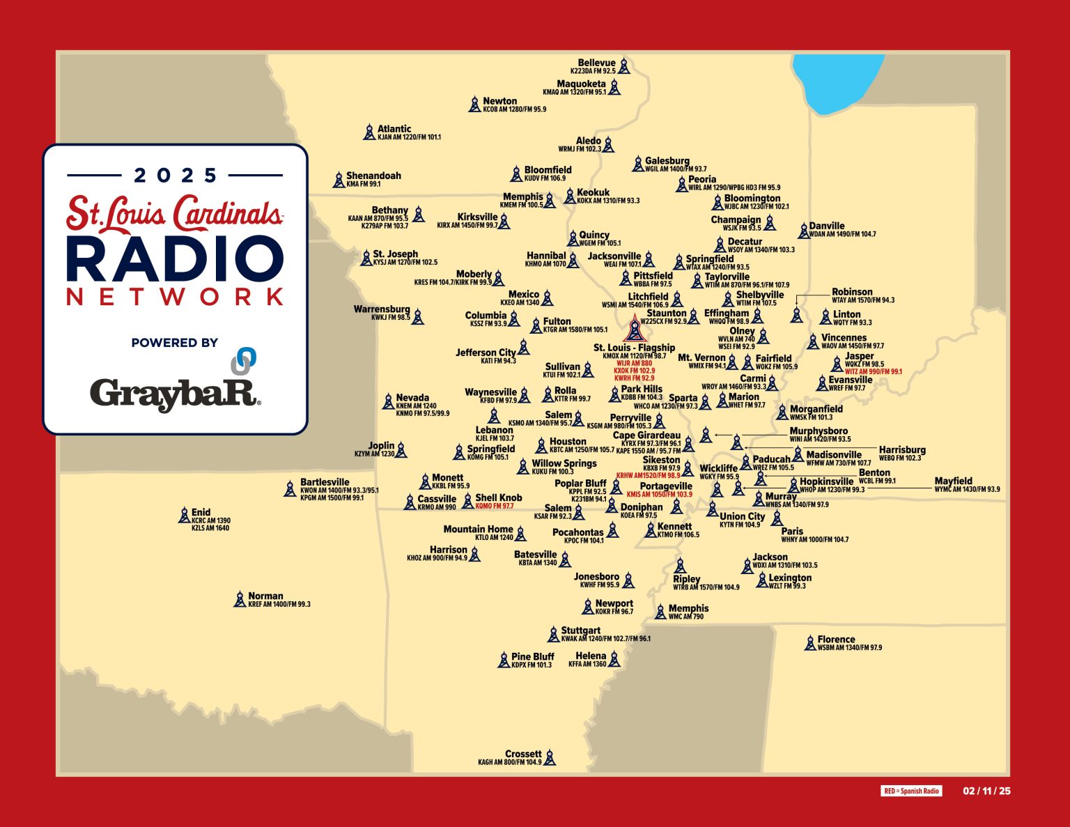 Cardinals Radio Affiliates | St. Louis Cardinals