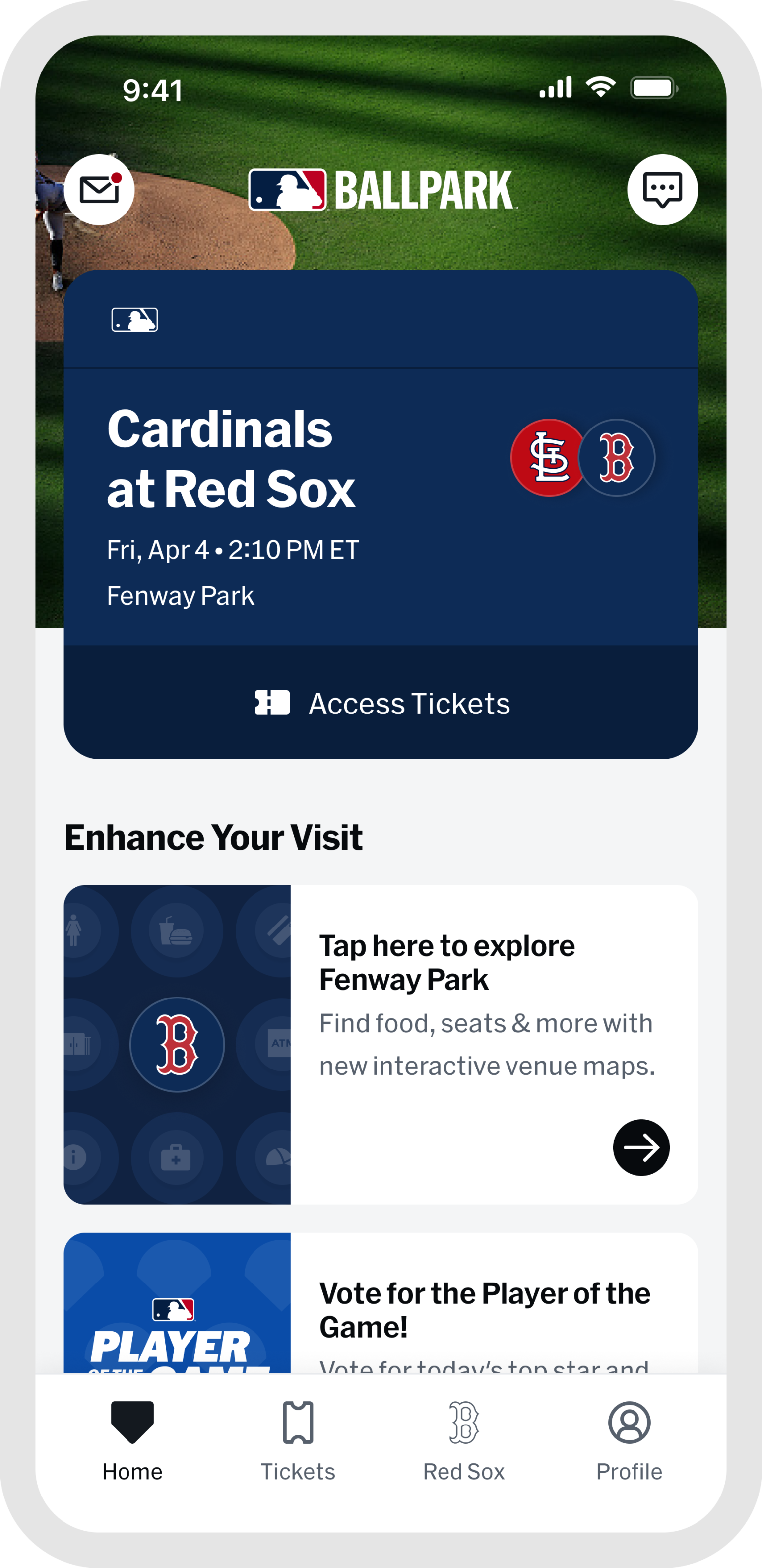 MLB Ballpark App | Boston Red Sox