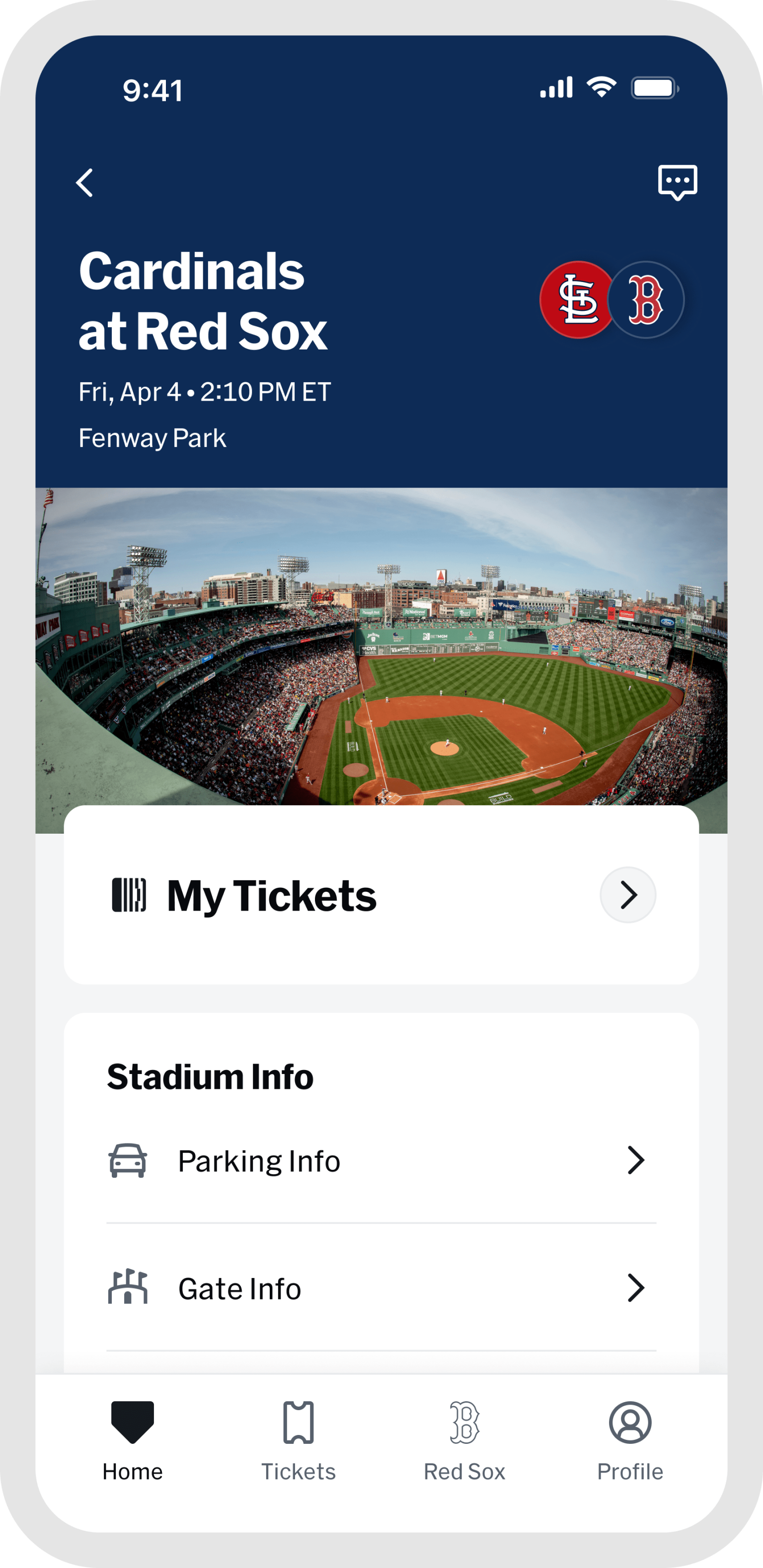 MLB Ballpark App | Boston Red Sox