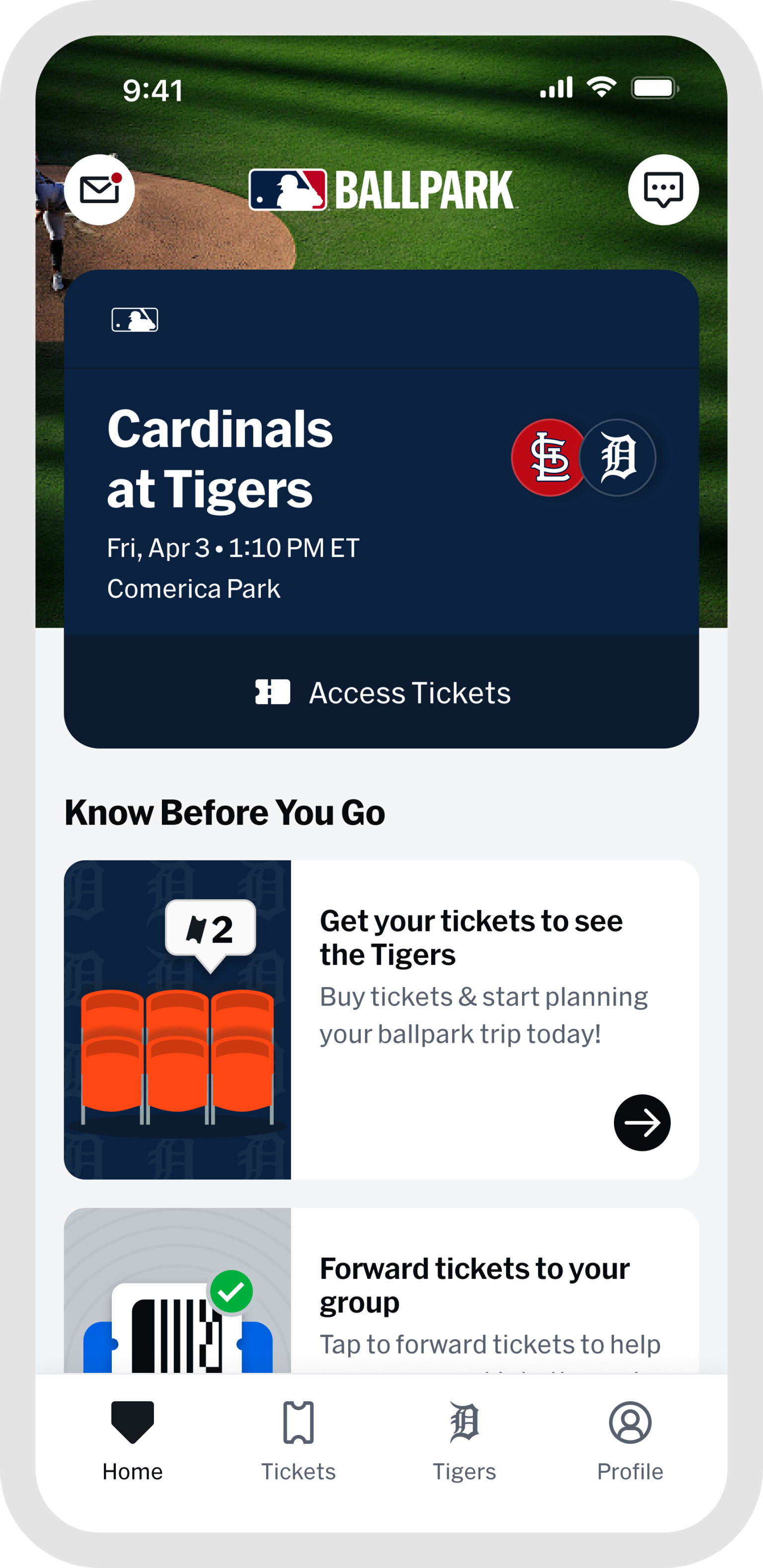 MLB Ballpark App | Detroit Tigers