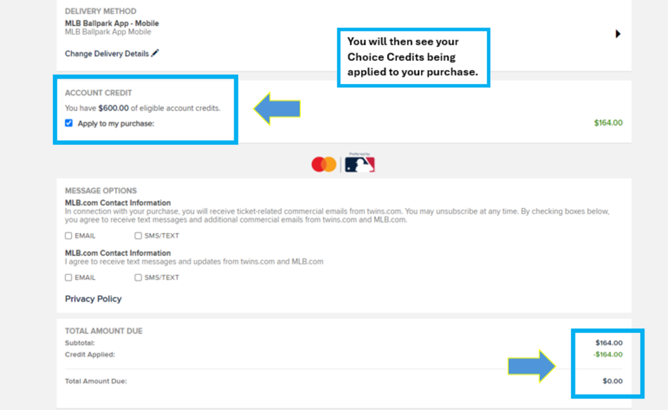 Choice Membership on Desktop | Minnesota Twins
