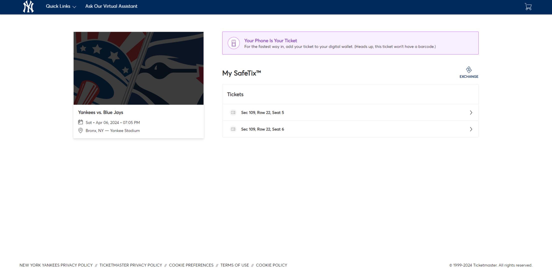 Future Game Ticket Exchange Program Process | New York Yankees