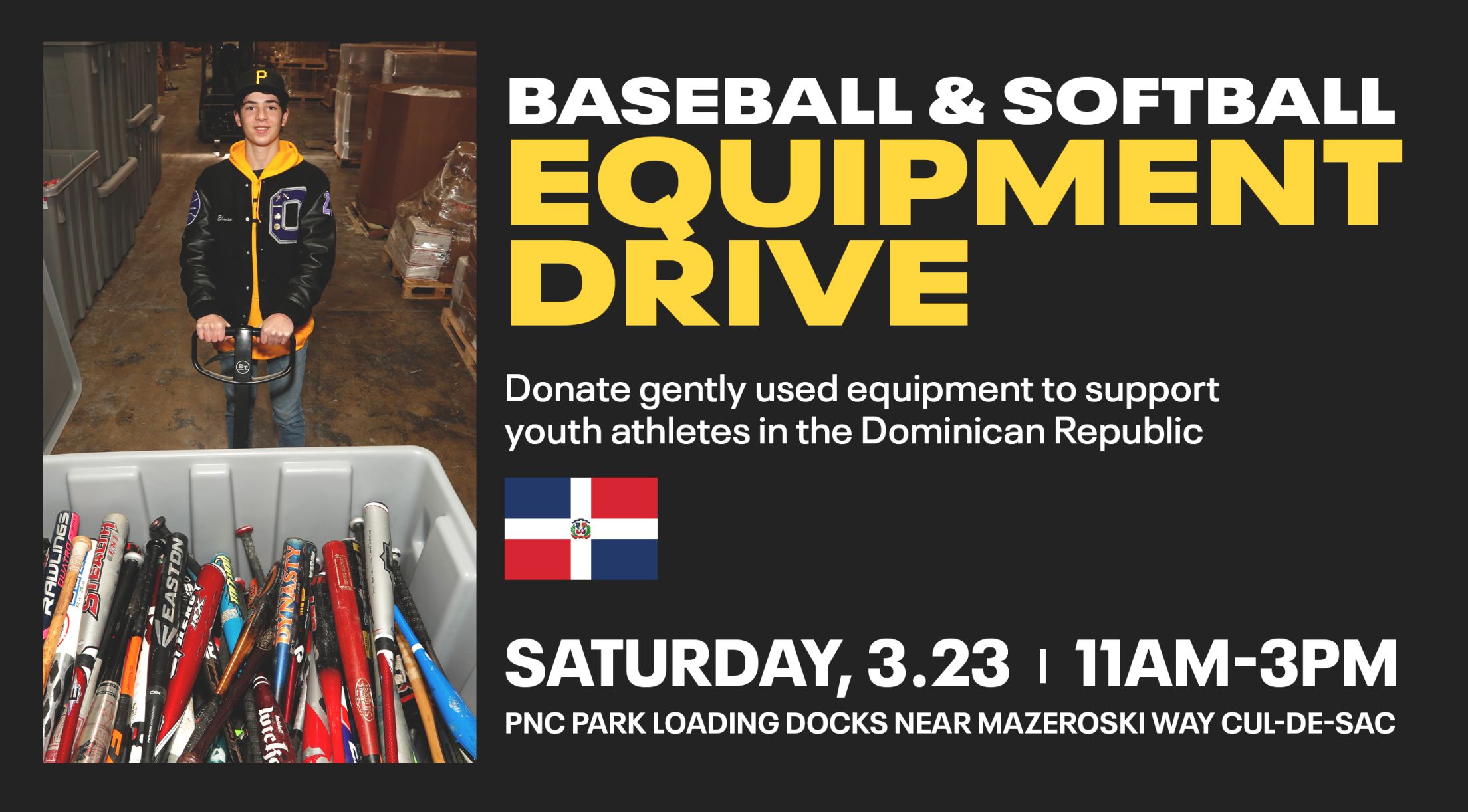 Baseball and Softball Equipment Drive | Pittsburgh Pirates