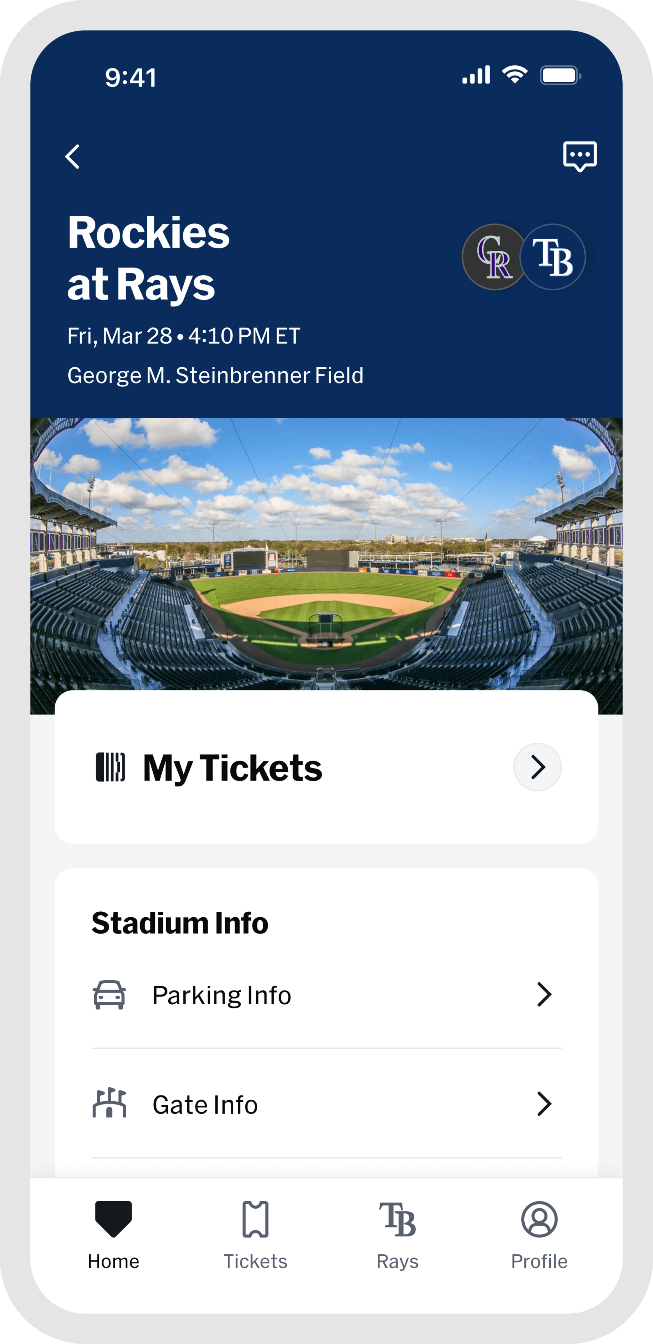MLB Ballpark App | Tampa Bay Rays