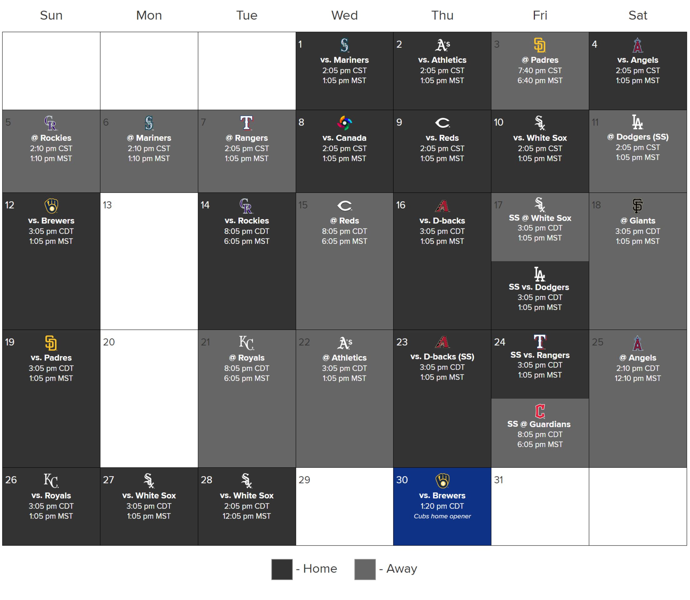 Spring Training Schedule | Sloan Park | Chicago Cubs