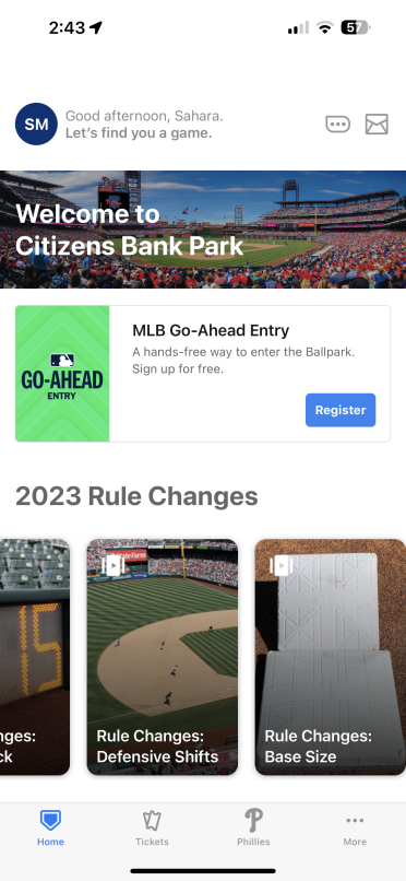 Go-Ahead Entry: Opt-in with the MLB Ballpark app and Skip the Lines | Philadelphia Phillies