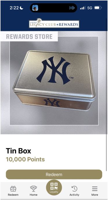 Legacy Club Rewards | New York Yankees