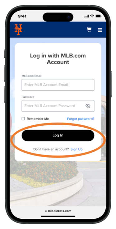 Digital Tickets | Login | New York Mets