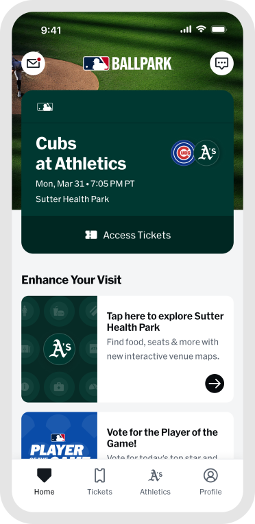 MLB Ballpark App | Athletics