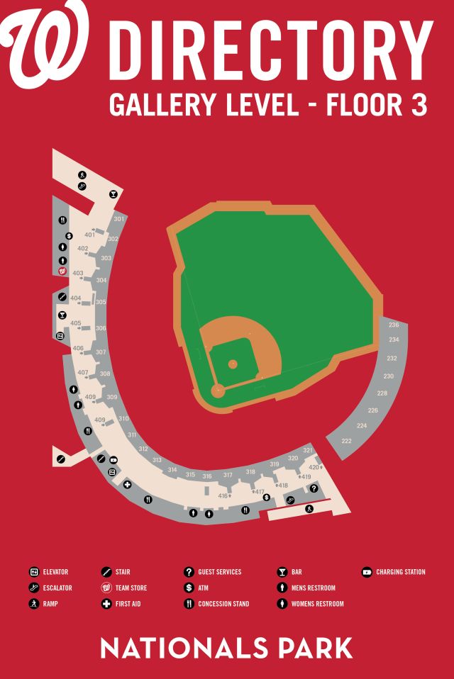 Nationals Park Directory Maps | Washington Nationals
