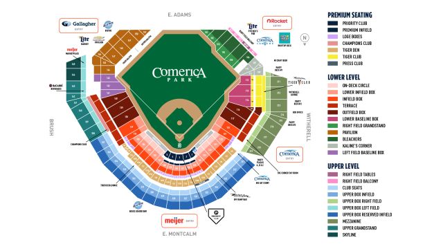 Comerica Park Seating Map | Detroit Tigers