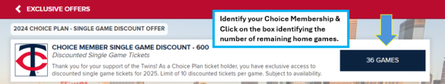 Choice Membership on Desktop | Minnesota Twins