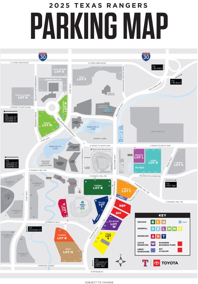 Where to Park at Globe Life Field | Texas Rangers