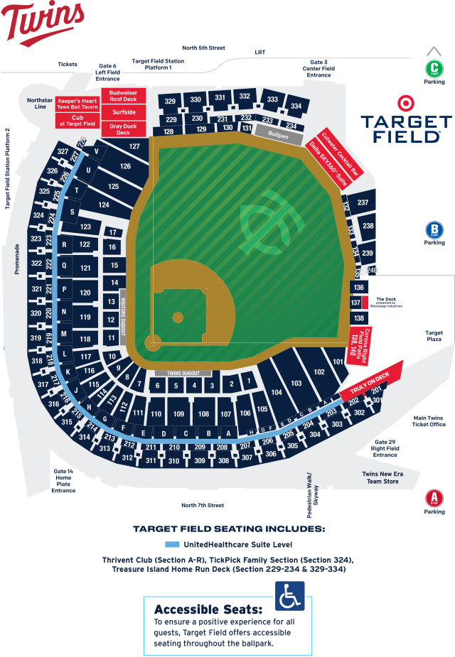 Target Field Seating Map | Minnesota Twins