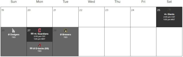 Spring Training Schedule | Sloan Park | Chicago Cubs