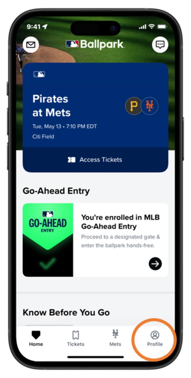 Digital Tickets | Login | New York Mets