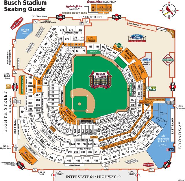 Busch Stadium Seat Map | St. Louis Cardinals