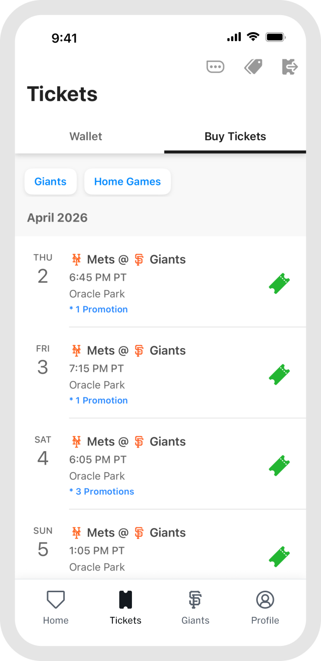 MLB Ballpark App | San Francisco Giants