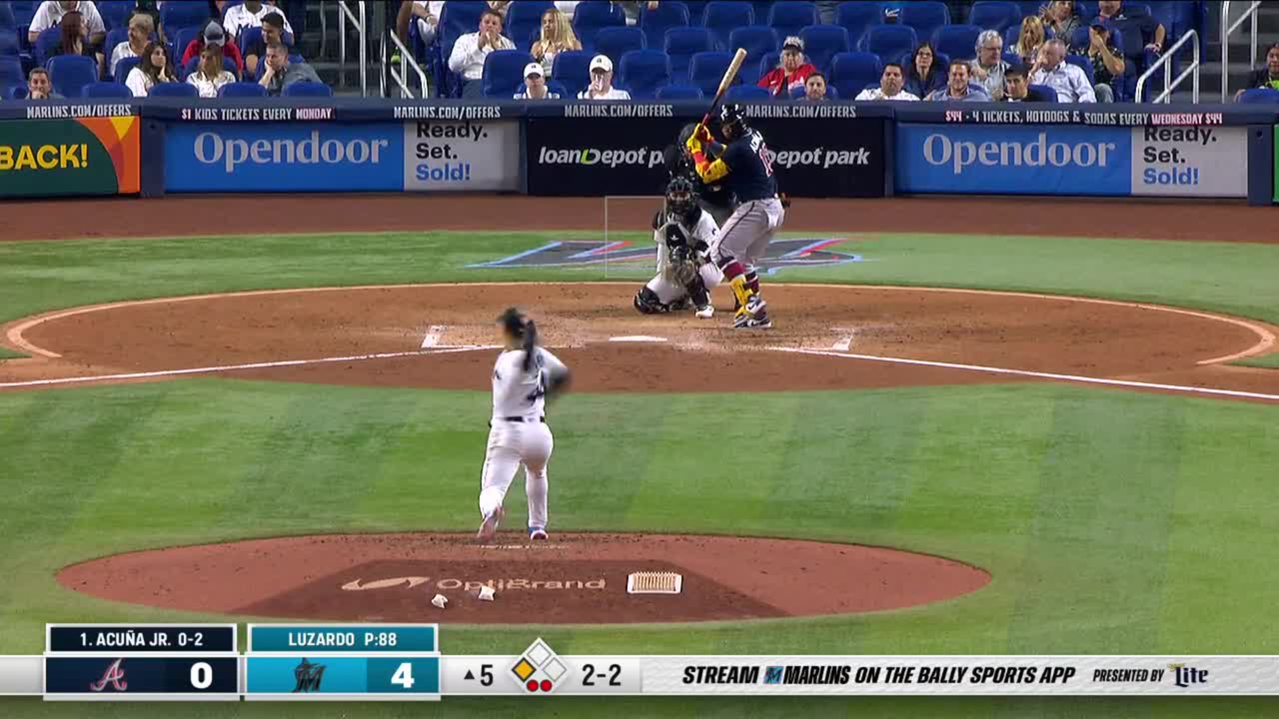 Ronald Acuna Jr. strikes out swinging.