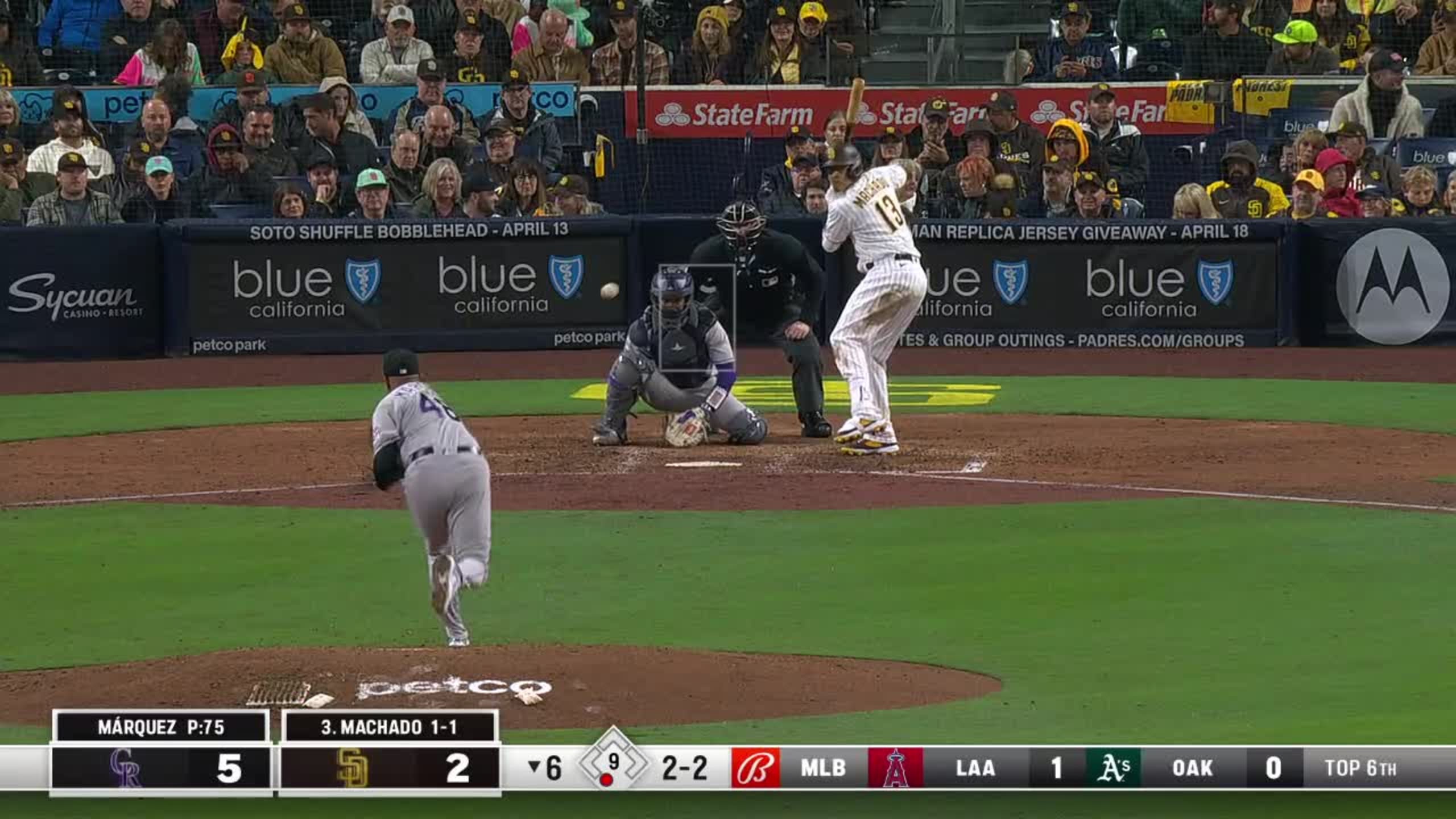 Manny Machado called out on strikes.