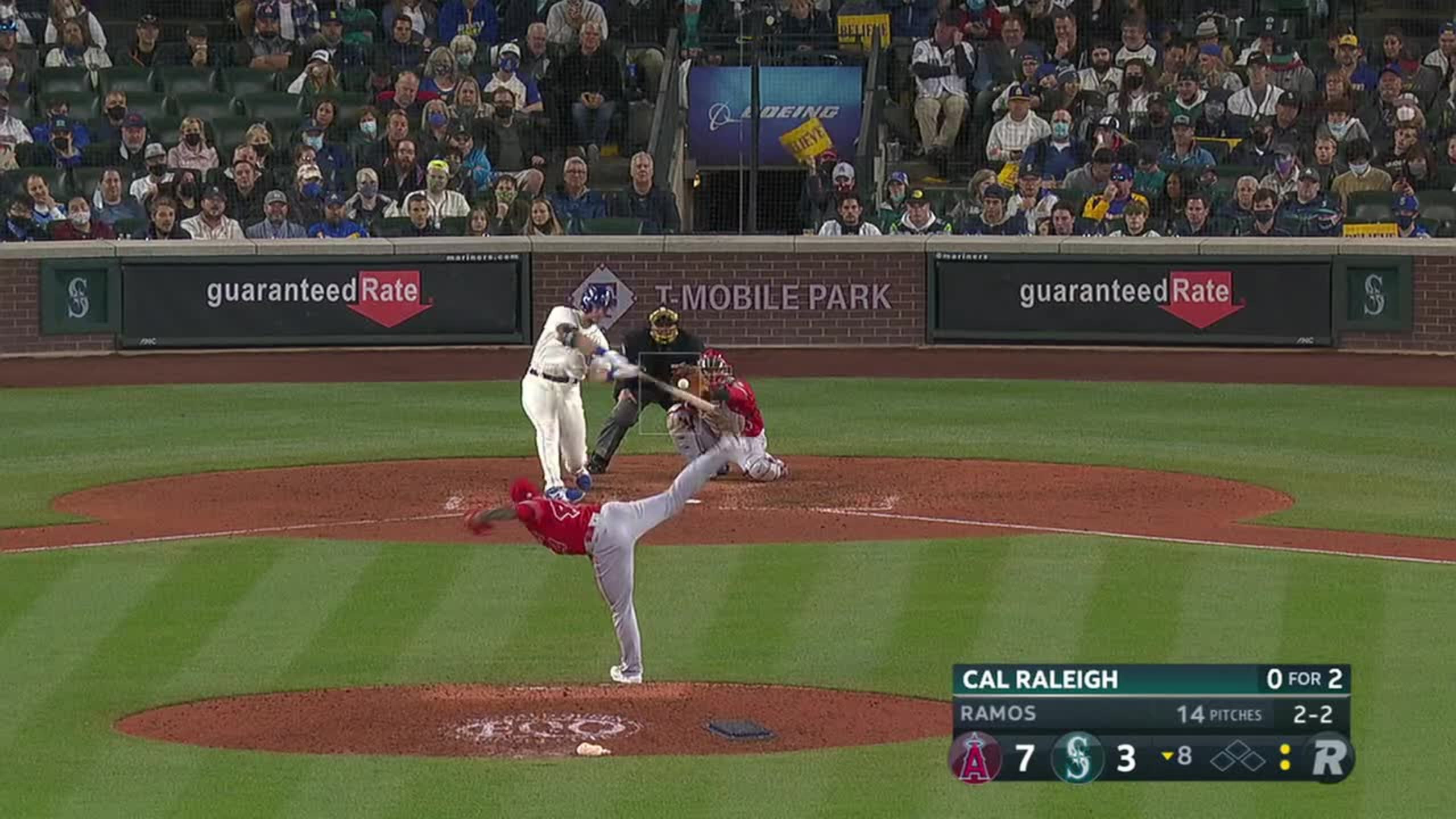 Cal Raleigh strikes out swinging.