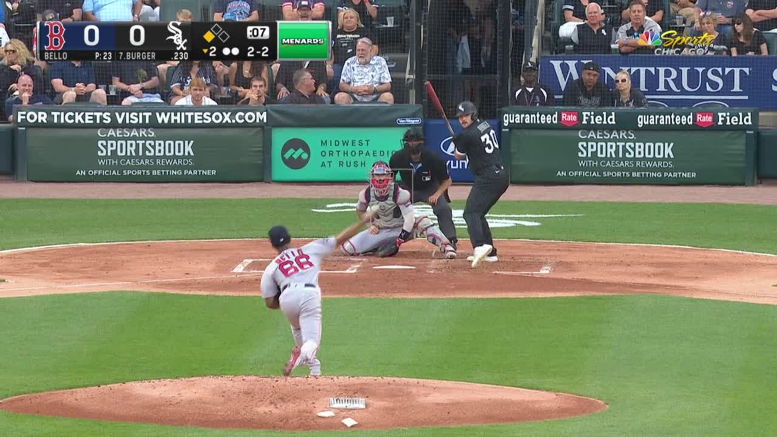 Jake Burger strikes out swinging.