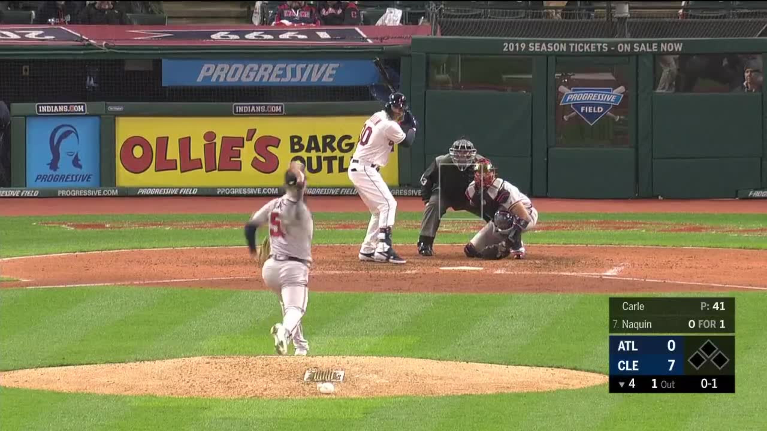 Tyler Naquin grounds out softly, first baseman Freddie Freeman to ...