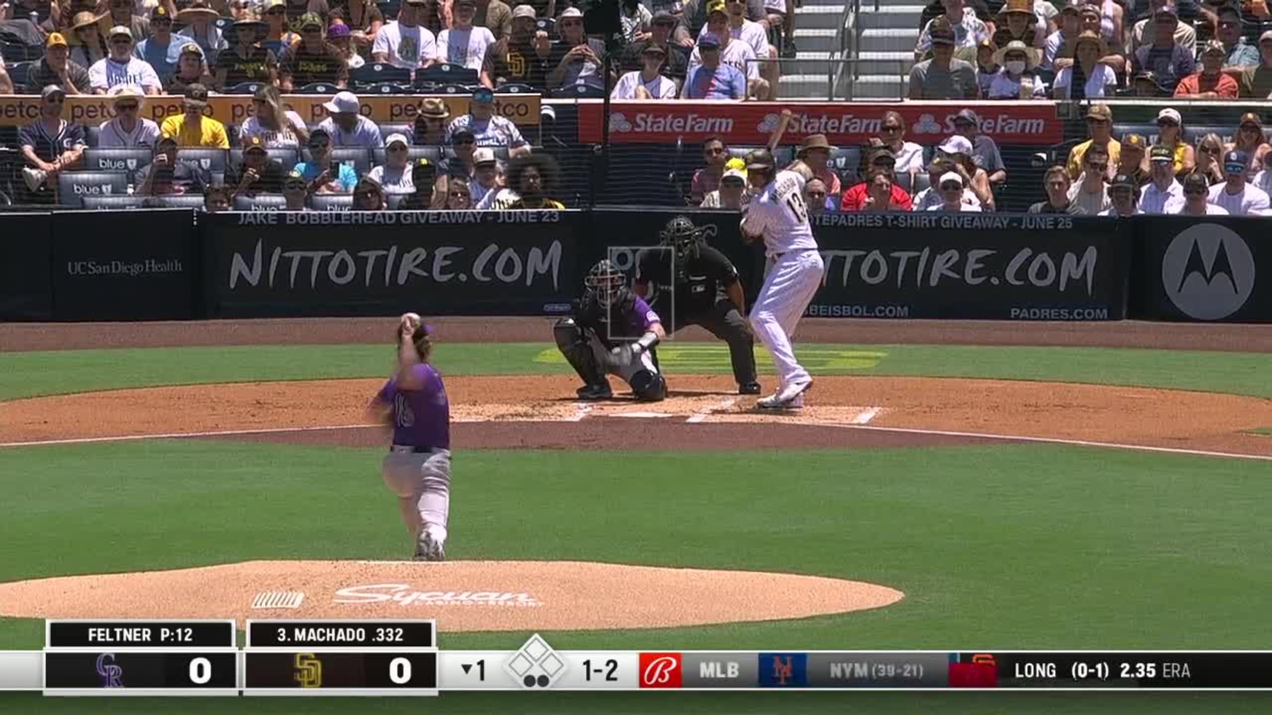 Manny Machado called out on strikes.