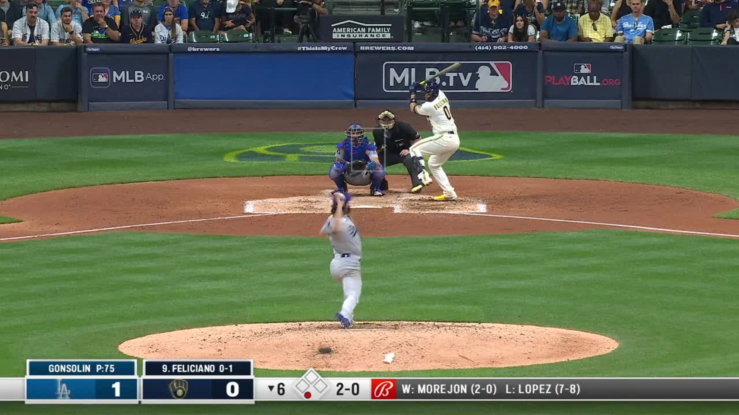 Mario Feliciano singles on a line drive to right fielder Mookie Betts.