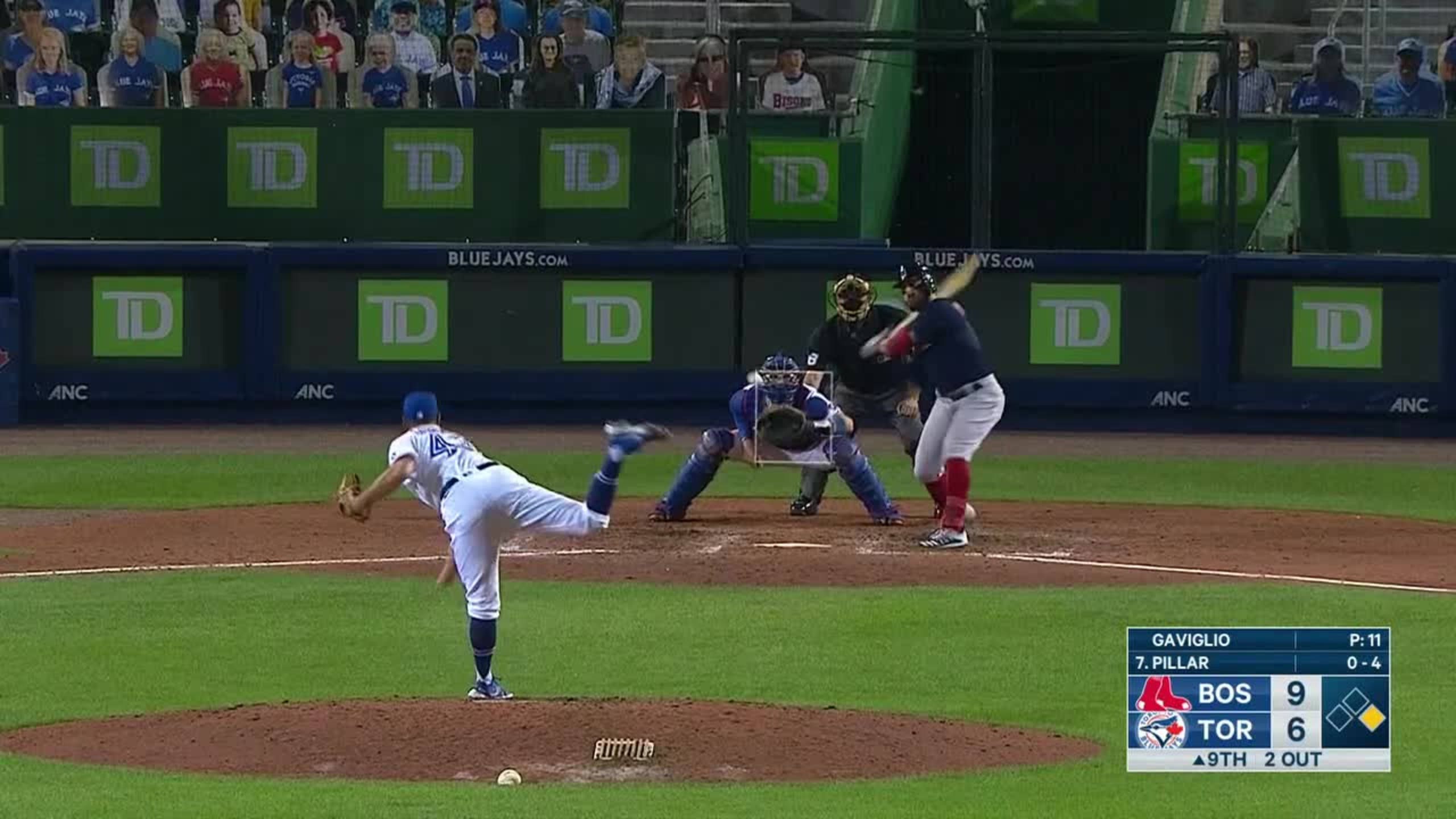 Kevin Pillar grounds into a force out, shortstop Santiago Espinal to ...