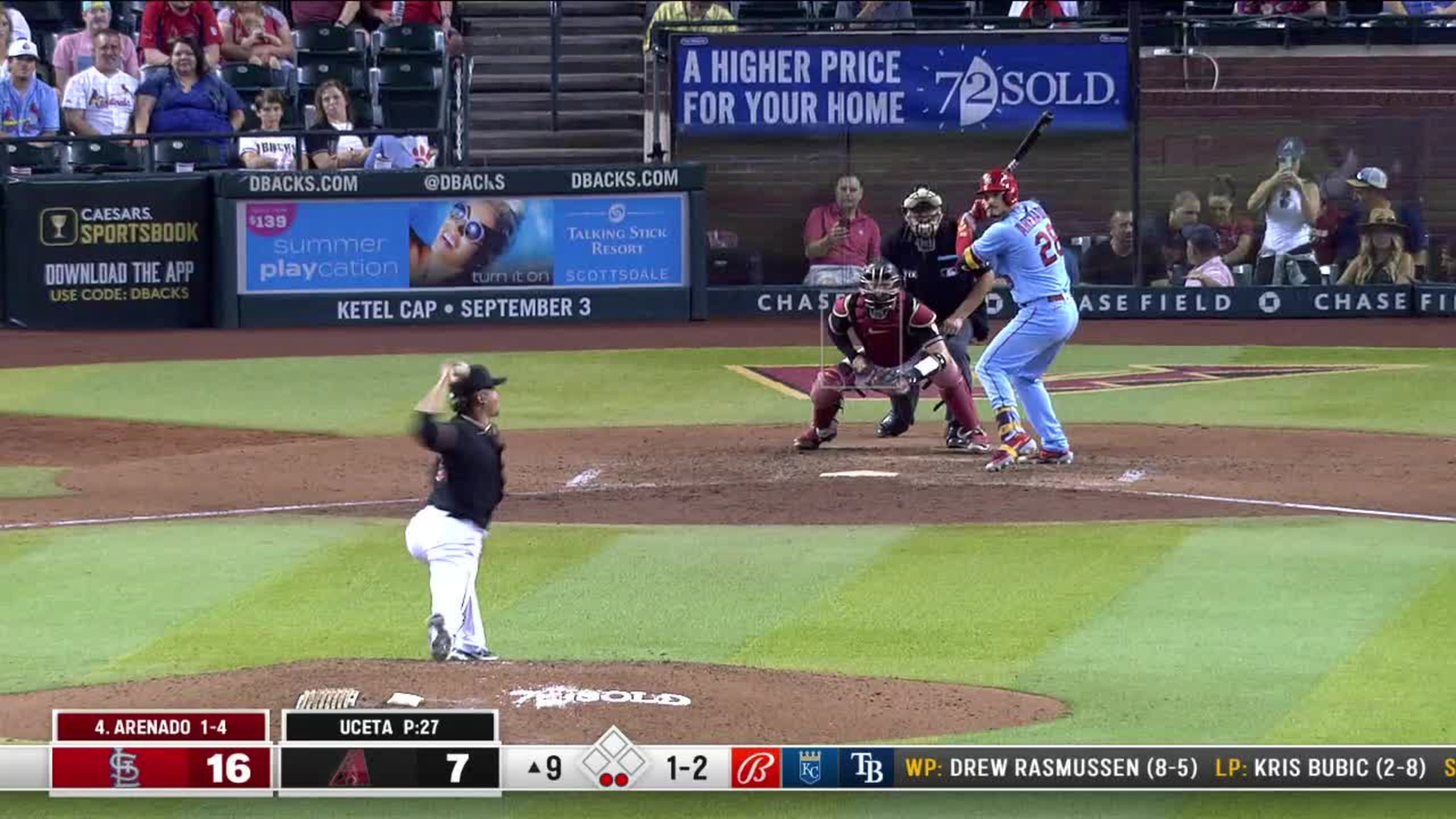 Nolan Arenado strikes out swinging.