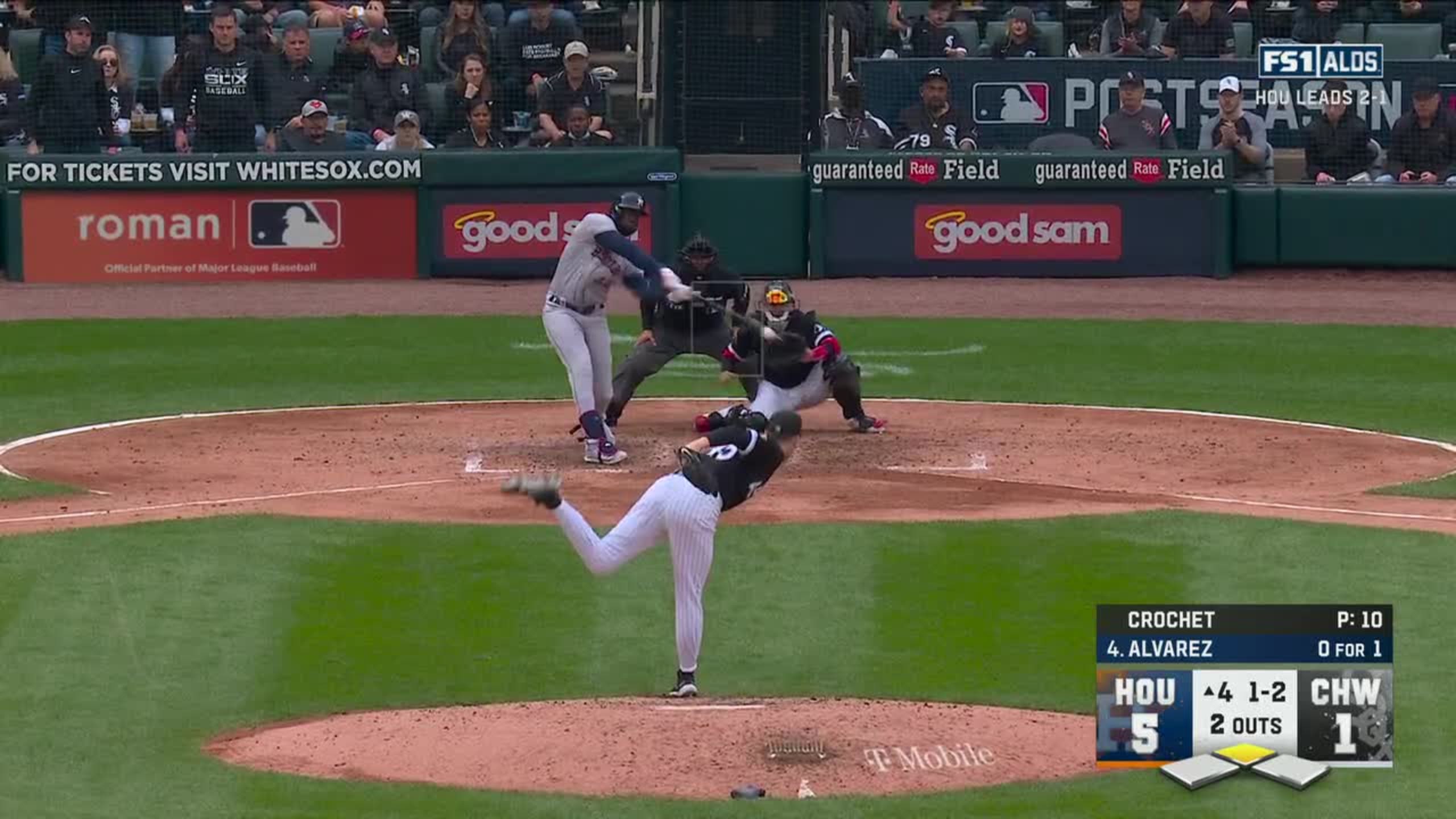 Yordan Alvarez strikes out swinging. Yordan Alvarez strikes out swinging.