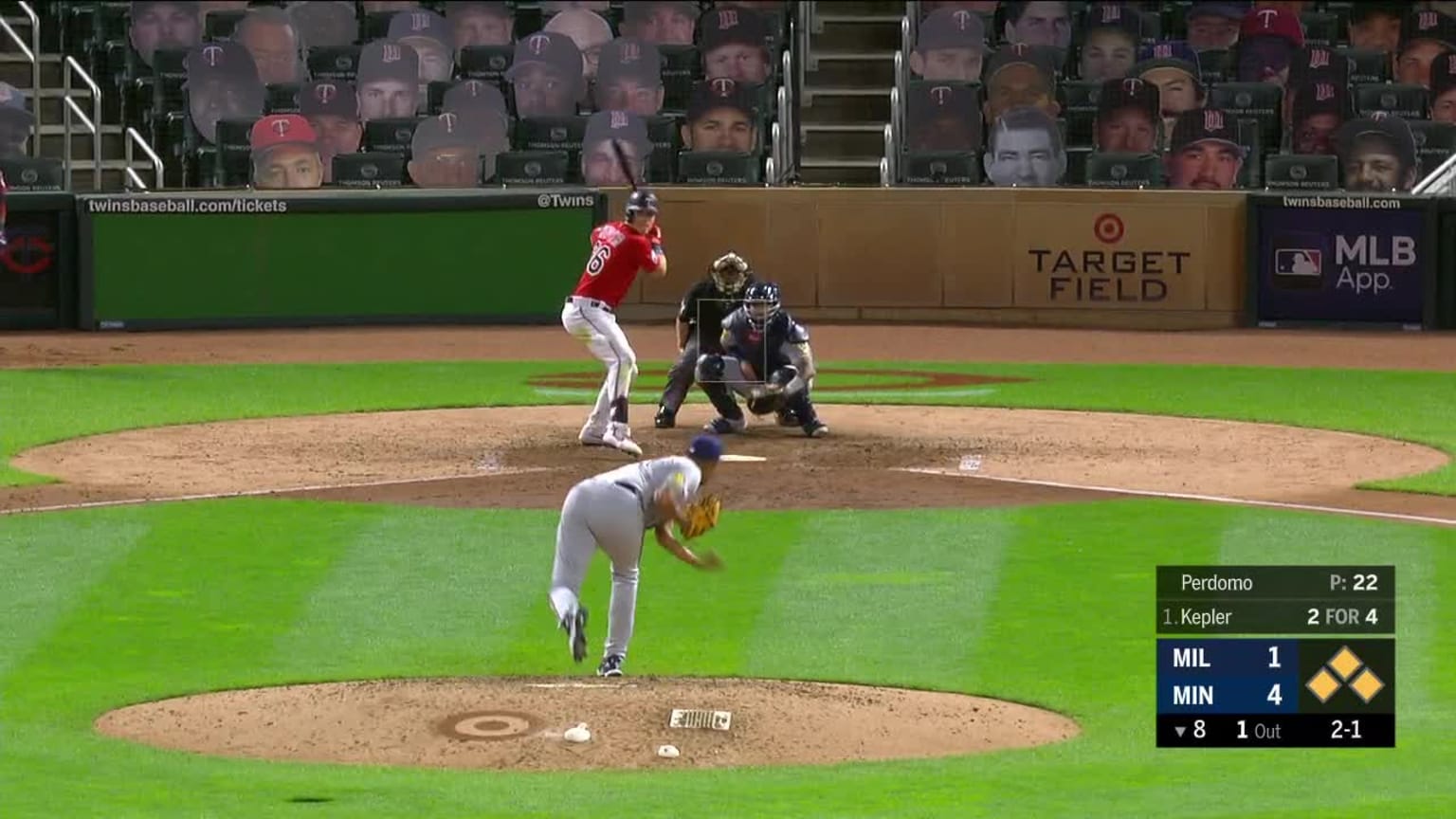 Angel Perdomo Ball to Max Kepler | 08/20/2020 | Minnesota Twins